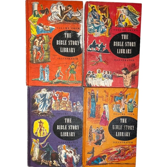 Other | Vtg The Bible Story Library Illustrated Book Set Volumes 3 4 5 ...